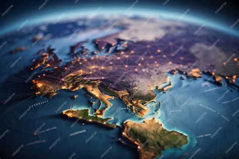 Premium Photo Global Network Connection World Map Abstract Technology Background