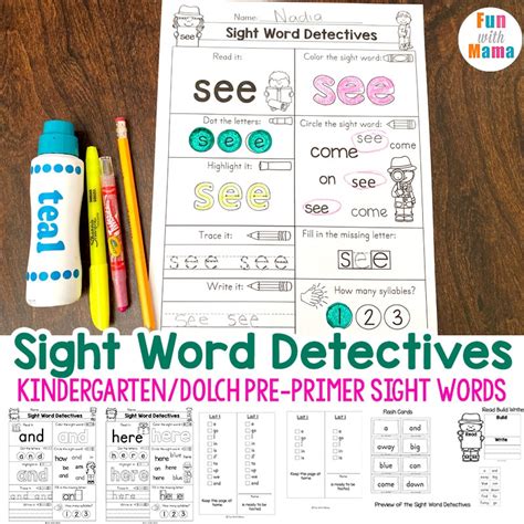Pre K Sight Word Worksheets That Are Fun Fun With Mama