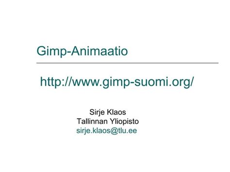 Gimp 26 Animation Ppt
