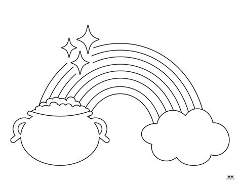 Rainbow Coloring Page Pot Of Gold