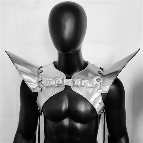 Burning Man Holographic Rave Silver Armor Rave Shoulder Etsy