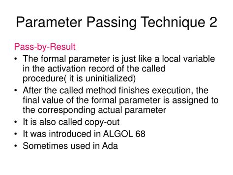 Ppt Ch9 Parameter Passing Powerpoint Presentation Free Download