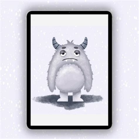 Grumpy Yeti Cartoon Drawing Procreate Step By Step Tutorial Video