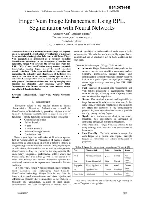 Pdf Finger Vein Image Enhancement Using Rpl Segmentation With
