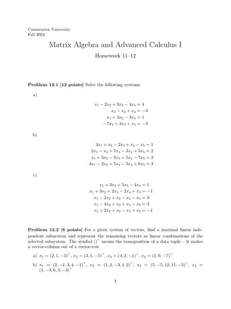 Homework11 12 1 Pdf Vector Space Matrix Mathematics