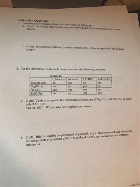 Solved Separating The Components Of A Mixture Introduction
