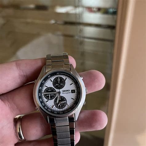 250 Usd Fs Seiko 7t32 7c60 Panda Chronograph With Flat Link