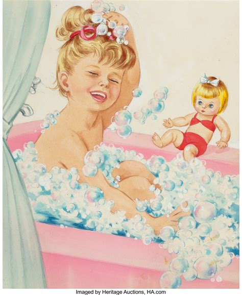 American Artist 20th Century Bubble Bath Girl The Norcross Lot