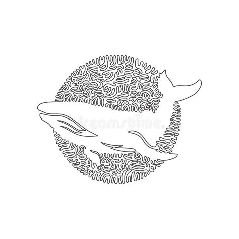 One Continuous Line Drawing Design Vector Illustration Of Largest Sea Whale Stock Illustration