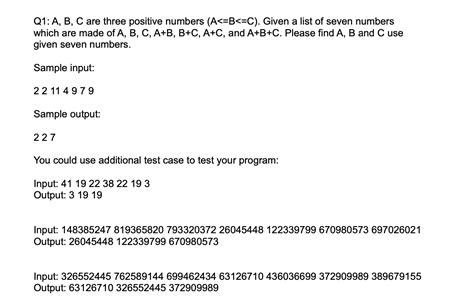 Solved Q A B C Are Three Positive Numbers A
