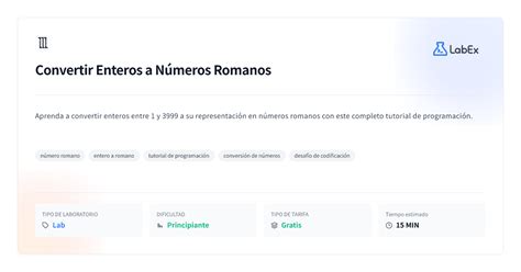 Convertidor De Números Romanos Entero A Número Romano Labex