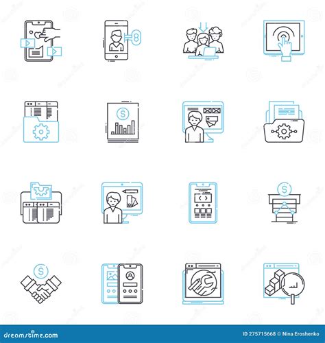 Mobile Development Linear Icons Set Android Ios Cross Platform Swift Kotlin Flutter