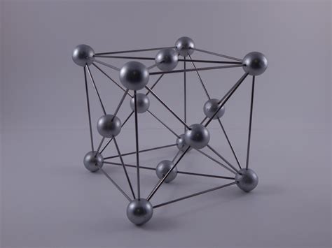 Face Centered Cubic Model In Silver