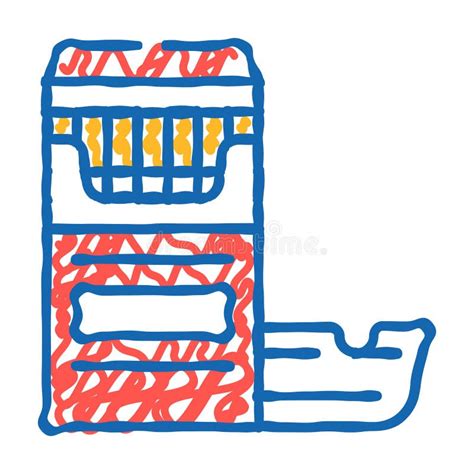 Cigarettes And Ash Tray Icon Doodle Illustration Stock Vector