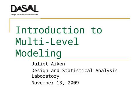 ppt introduction to multi level modeling juliet aiken design and