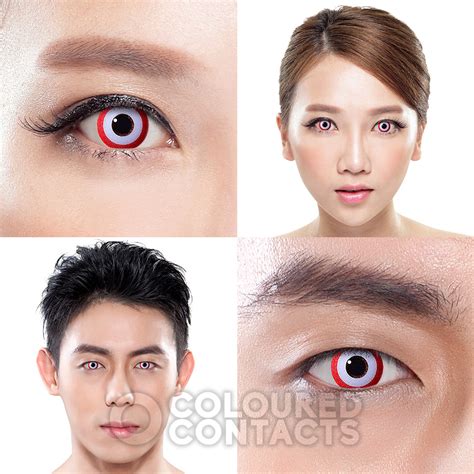 Red White Akuma Cosplay Lenses Anime Contacts