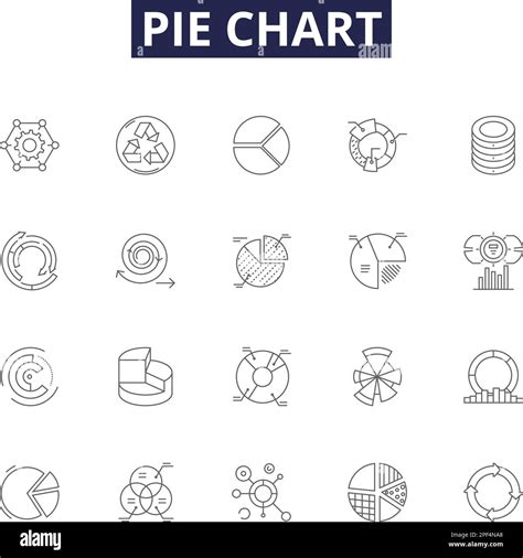 Pie Chart Line Vector Icons And Signs Chart Graph Diagram Circle