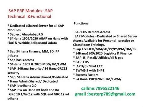 Functional And Technical Modules In Sap 58 Off
