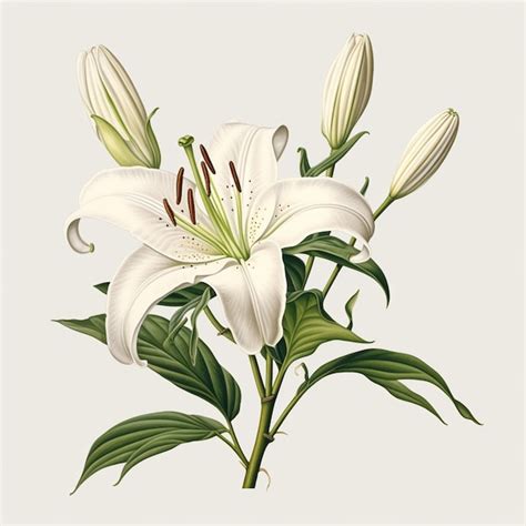 A Drawing Of A Lily With The Name Lily On It Premium Ai Generated Image