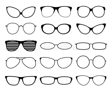 Sunglasses Eyeglasses Geek Glasses Different Model Shapes Vector