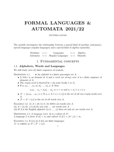 Fla Notes And Exercises Pdf Automata Theory Theory Of Computation