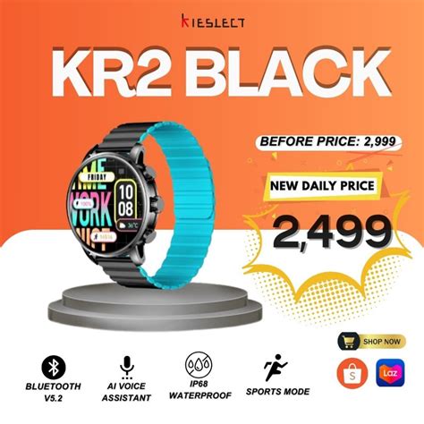 Clearance Sale Mi Kieslect Kr2 Black Smart Watch 143 Fhd Amoled
