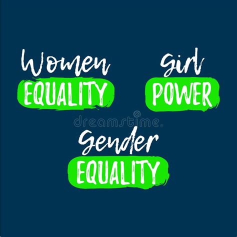 Set Of Gender Equality Label Font With Brush Stock Vector