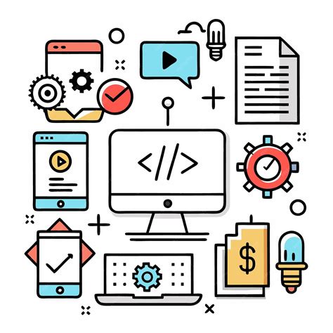 Illustration Of Coding Development Programming And Web Design Premium