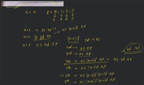1 4th Shell Of Atom Contains 4s 4p 4d And 4f Subshell Which Subshells