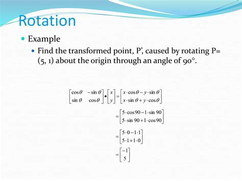 2dtransformatiomcomputer Graphics 2d Translation Rotation And Scaling Transformation And