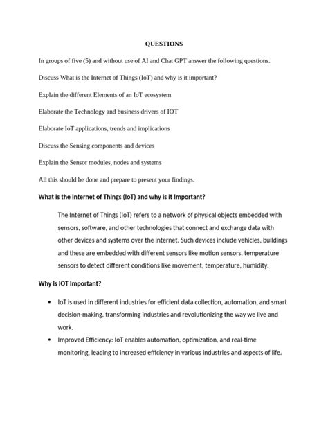 Iot Group Assignment Pdf Internet Of Things Automation