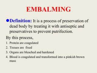 Embalming Diagnosis And Ml Aspect Pptx