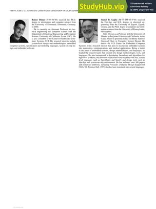 Automatic Layer Based Generation Of System On Chip Bus Communication Models Pdf