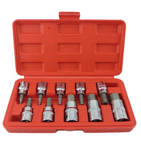 Aliexpress Com Buy 10PC Hex Bit Socket Set Metric Size 3 8 1 2 Drive Hex Key Allen Head