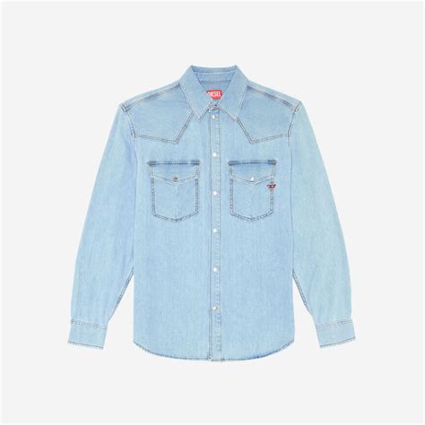 디젤 D 오션 웨스턴 셔츠 미디엄 블루 Diesel Kream