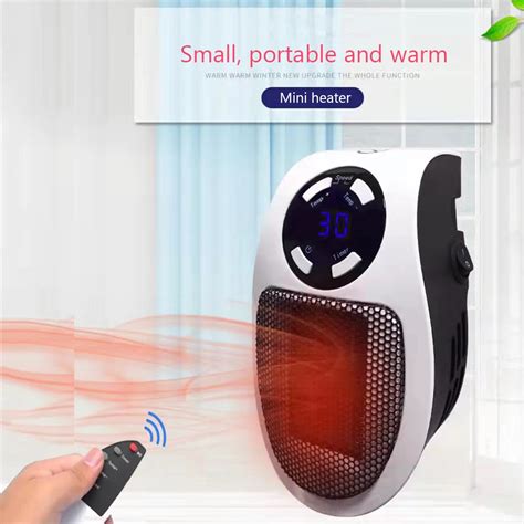 벽면 콘센트 전기 히터 가정용 난방 라디에이터 원격 제어 따뜻한 기계 220v 500w 가정용 침실용 겨울