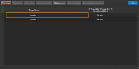 Parameter Recipe