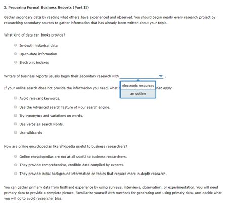 Solved 3 Preparing Formal Business Reports Part Ii Gather