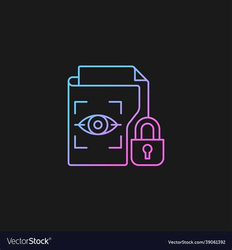 Protected Biometric Data Gradient Icon For Dark Vector Image
