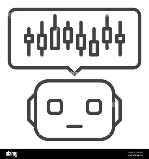 Ai Crypto Trading Bot With Candlestick Chart Vector Concept Icon Or Symbol In Outline Style