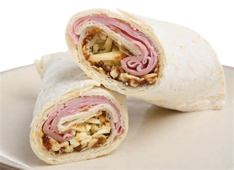 Ham Cheese And Pickle Wrap Stock Image Image Of Healthy Shredded