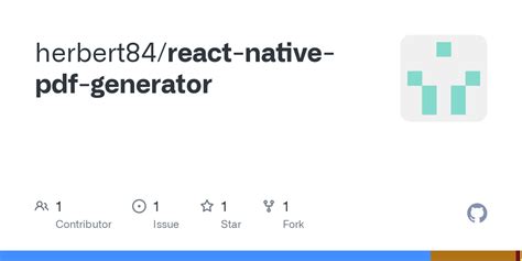 GitHub Herbert React Native Pdf Generator