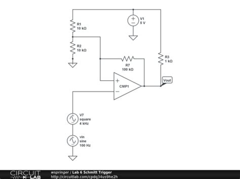Lab 6 Schmitt Trigger CircuitLab