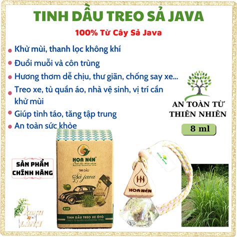 Tinh Dầu Sả Java Hoa NÉn 8 Ml Khử Mùi Xe Ô Tô Tỏa Hương Tự Nhiên Dễ