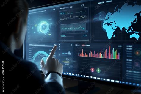 Data Analyst Working On Business Analytics Dashboard With Charts Metrics And Kpi To Analyze