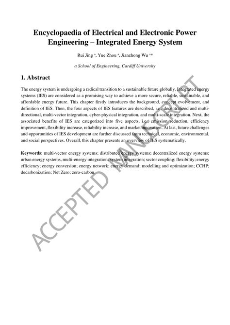 Pdf Integrated Energy System