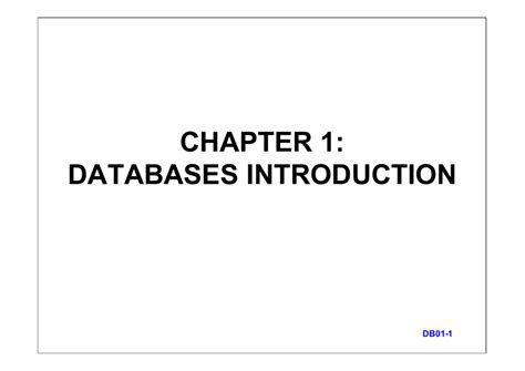 CHAPTER 1 DATABASES INTRODUCTION