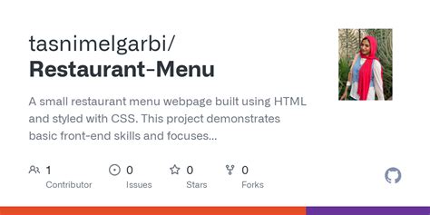 Github Tasnimelgarbi Restaurant Menu A Small Restaurant Menu Webpage Built Using Html And