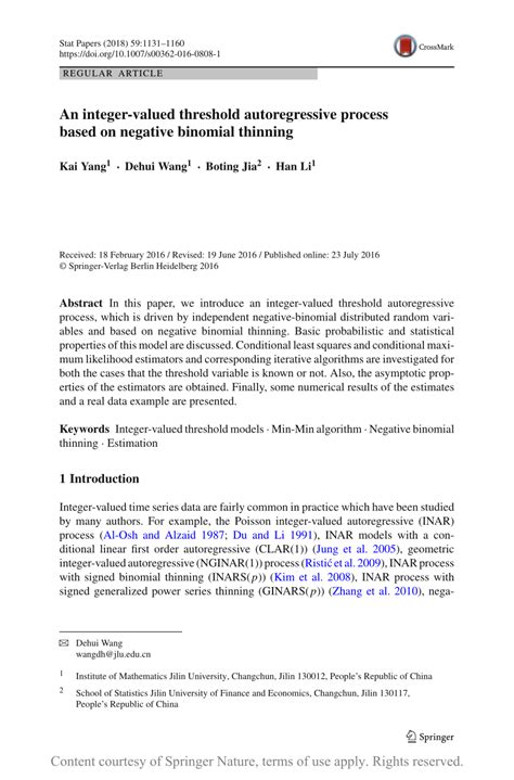 an integer valued threshold autoregressive process based on negative