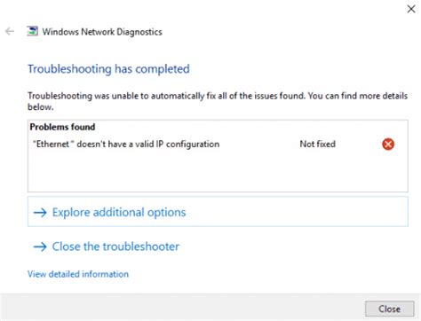 Fix Ethernet Doesnt Have A Valid Ip Configuration Windows Bulletin